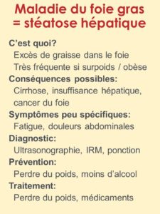Maladie du foie gras (stéatose hépatique)